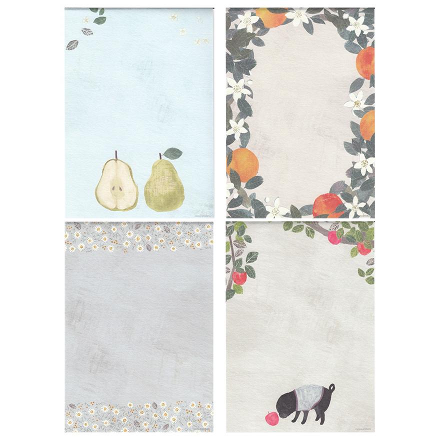 大原木綿子便箋 Slow Life 4柄12枚入 20-451｜表現社 ※6冊までネコポス便可能 M在庫-2-D4 : THE 文房具 令和万葉堂 - 通販 - Yahoo!ショッピング