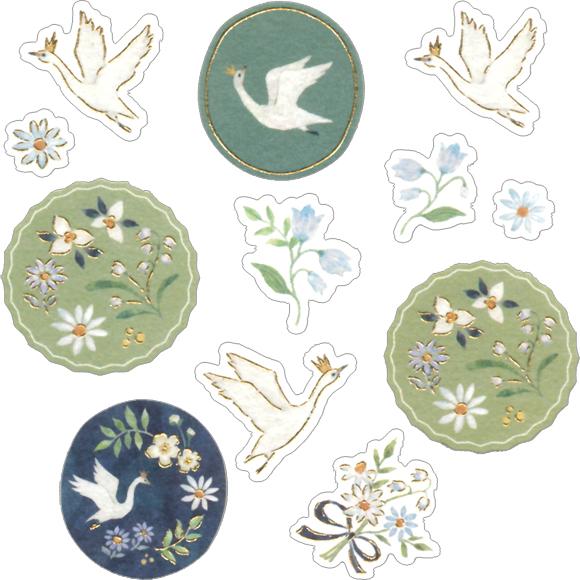 シール フェーブル 6羽の白鳥 4964102 NB ネコポス便可能[M在庫-2-B1] : nb-49641012 : THE 文房具 令和 ...