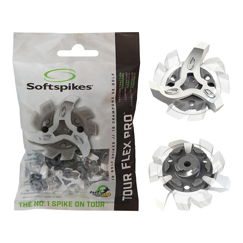 Softspikes ソフトスパイク TOUR FLEX PRO ツアーフレックス プロ ゴルフシューズ スパイク鋲 ホワイト×グレー 18個入り S-520-110 (定形外)(即納 ...