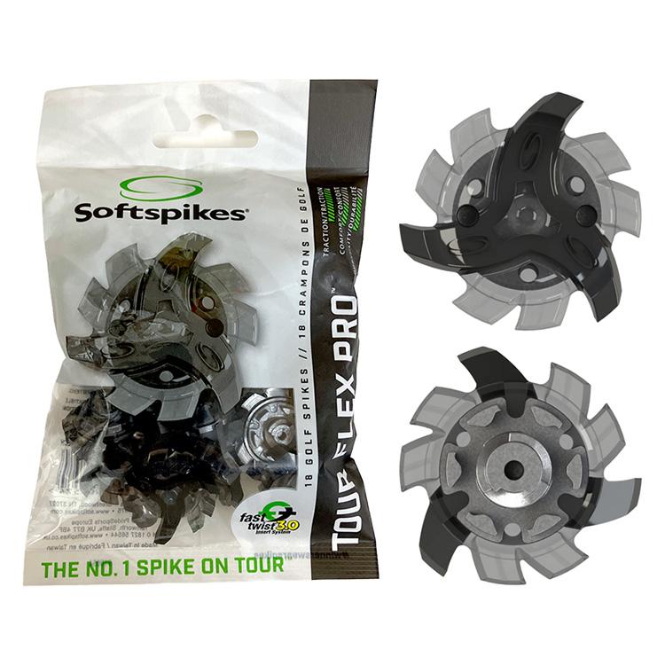 Softspikes ソフトスパイク TOUR FLEX PRO ツアーフレックス プロ ゴルフシューズ スパイク鋲 ブラック×グレー 18個 ...