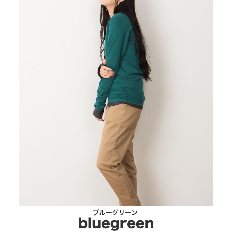 marai（マーライ） カットソー レディース 長袖 指穴 Tシャツ 白 黒