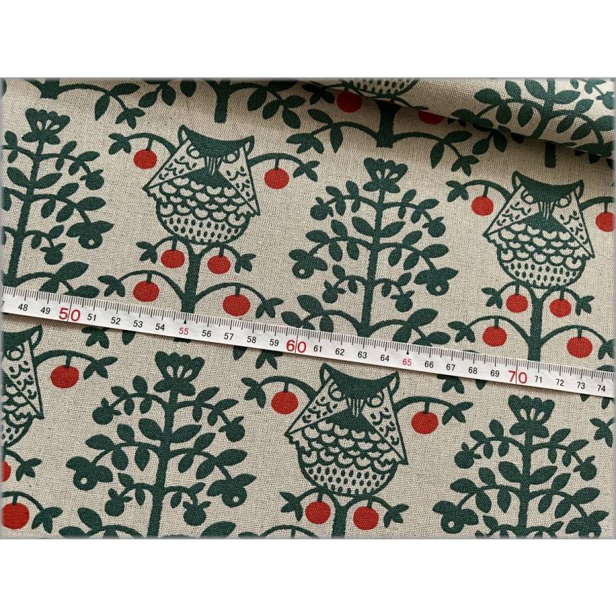 marble 50cm 綿麻キャンバス 生地 布 う早この布 梟 ふくろうの木 動物柄 おしゃれ プリント green 87B : マーブルマーケット ヤフー店 - 通販 - Yahoo!ショッピング