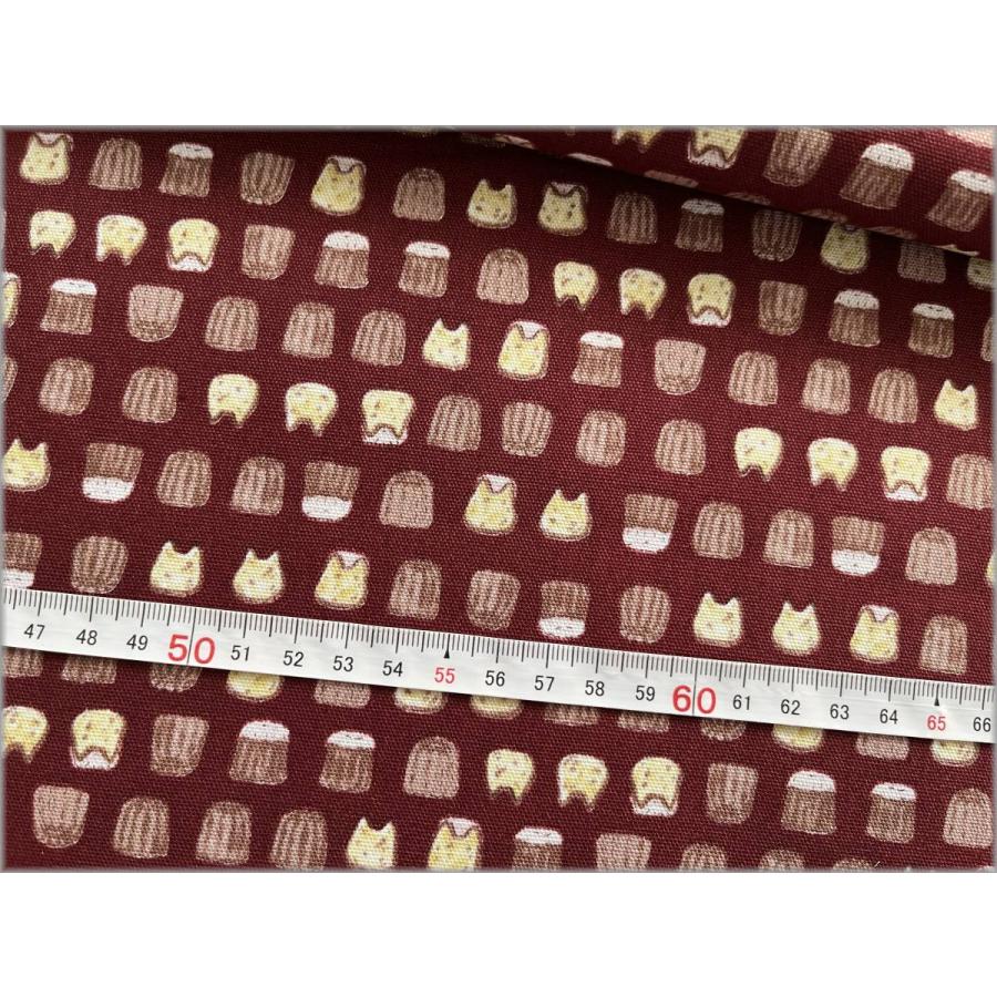 marble 50cm オックス 生地 布 ネコ 猫 カヌレ animal bread おしゃれ プリント chocolate 赤茶 2C ...
