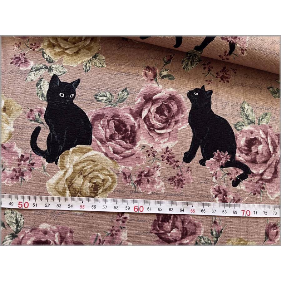 marble 50cm 綿麻キャンバス 生地 布 ネコ 黒猫 ローズ 薔薇 英字 おしゃれ プリント smoke pink 10C : マーブルマーケット ヤフー店 - 通販 - Yahoo ...