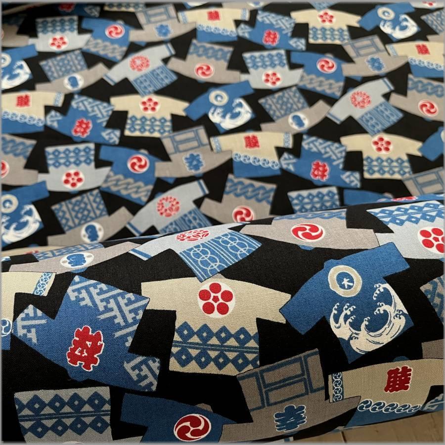 marble 50cm シーチング 生地 布 ハッピ 法被 和柄 プリント お祭り まつり 黒 black 16D : マーブルマーケット ヤフー店 - 通販 - Yahoo!ショッピング