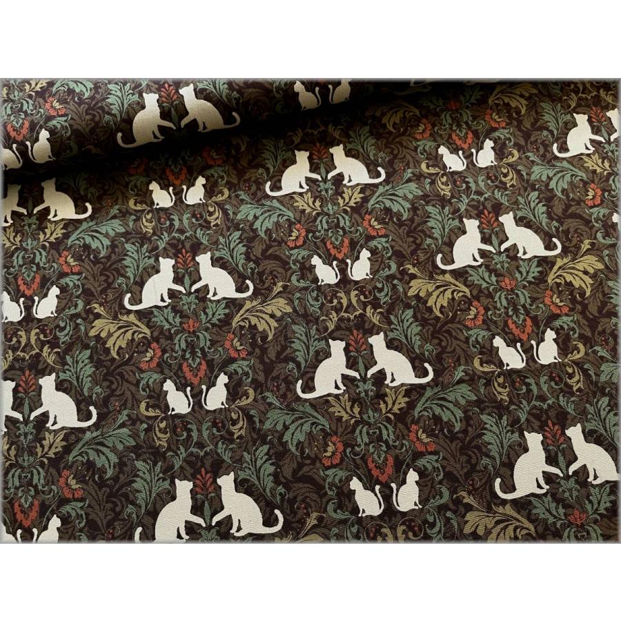 marble 50cm シーチング 生地 布 ネコ 猫 ボタニカル ダマスク プリント brown 62C : マーブルマーケット ヤフー店 - 通販 - Yahoo!ショッピング