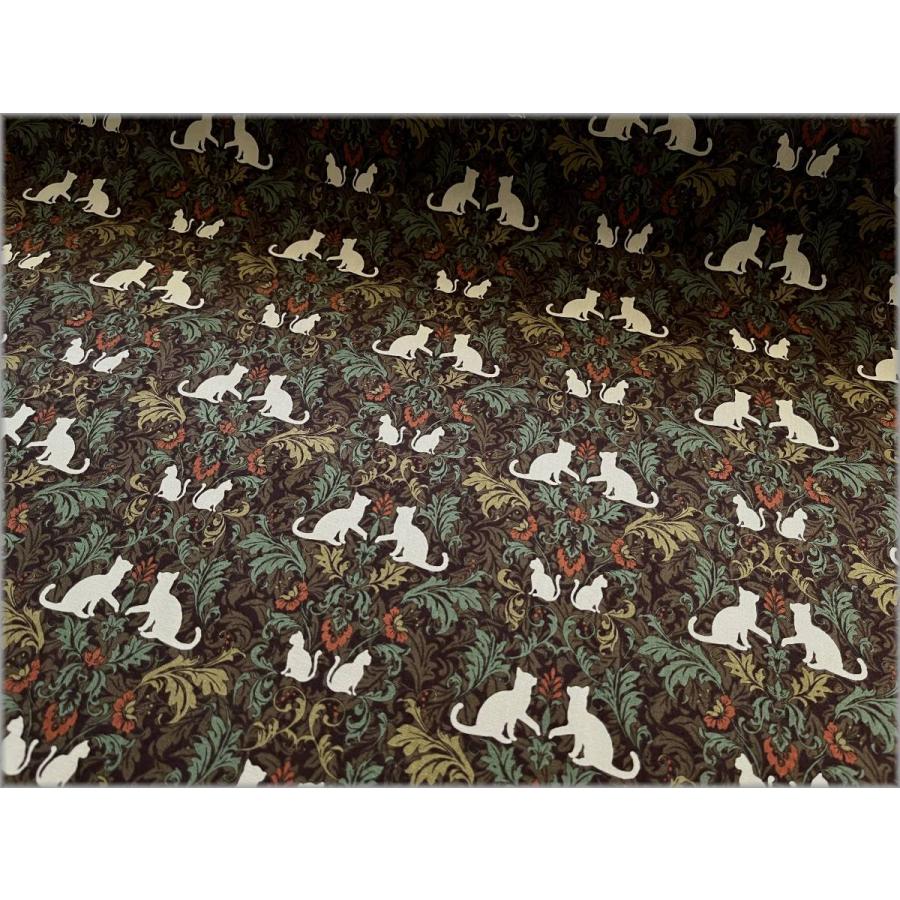marble 50cm シーチング 生地 布 ネコ 猫 ボタニカル ダマスク プリント brown 62C : マーブルマーケット ヤフー店 - 通販 - Yahoo!ショッピング