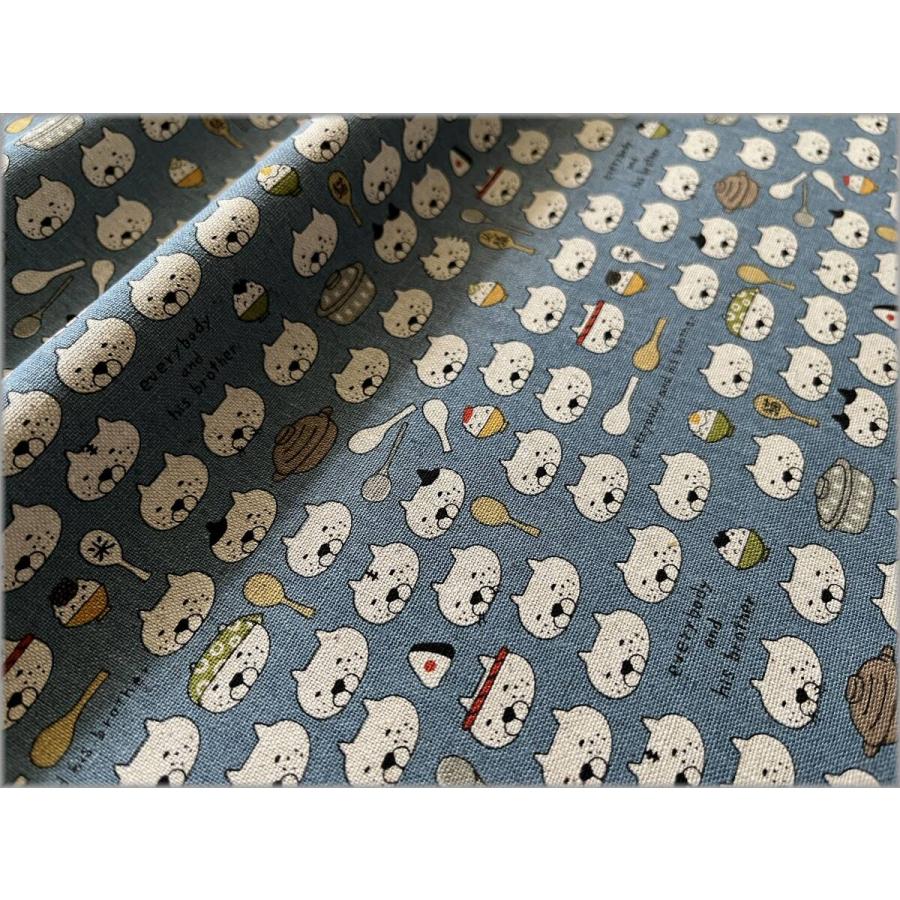 marble 50cm 綿麻キャンバス 生地 しゃもじ 猫 ネコ ねこ コットンリネン blue 48C : マーブルマーケット ヤフー店 - 通販 - Yahoo!ショッピング