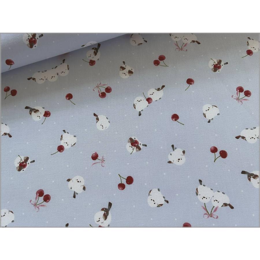 marble 50cm シーチング 生地 シマエナガ さくらんぼ ice blue 2C : マーブルマーケット ヤフー店 - 通販 ...