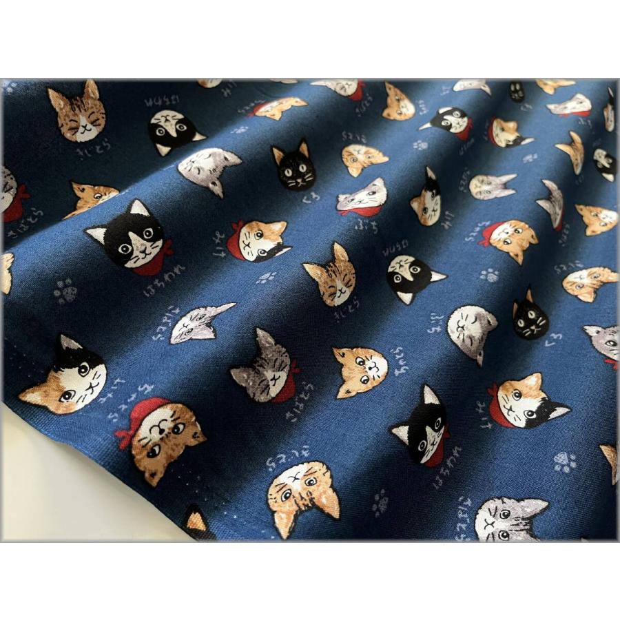 marble 50cm シーチング 生地 布 ネコ 猫 フェイス nav 3D : マーブルマーケット ヤフー店 - 通販 - Yahoo!ショッピング