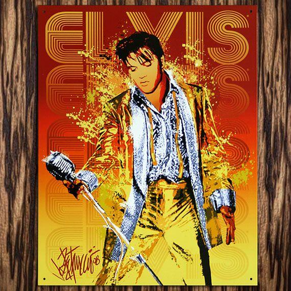 C3 ブリキ看板 ELVIS PRESLEY エルビス・プレスリー コンサート ゴールド : アメリカン雑貨のマーブルマーブル - 通販 ...