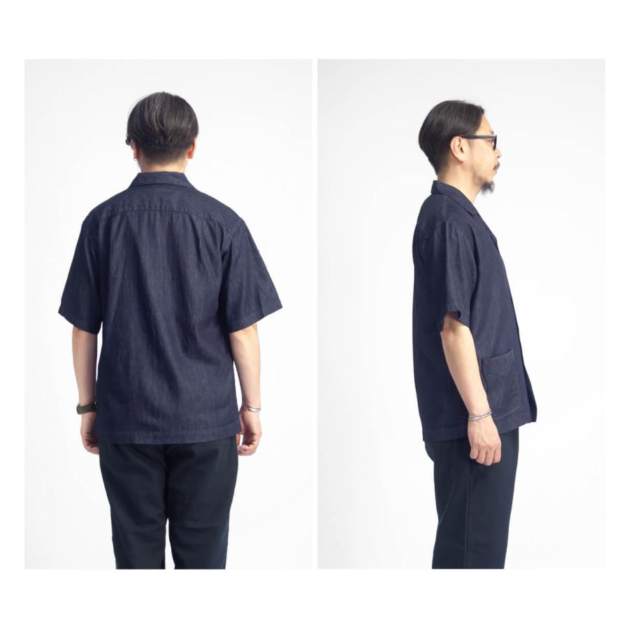 OMNIGOD オムニゴッド 5.5オンス 甘撚りデニム オープンカラー半袖シャツ 開襟シャツ 日本製 メンズ : MARC ARROWS ...