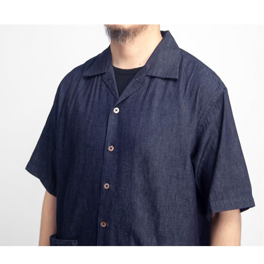 OMNIGOD オムニゴッド 5.5オンス 甘撚りデニム オープンカラー半袖シャツ 開襟シャツ 日本製 メンズ : MARC ARROWS ...
