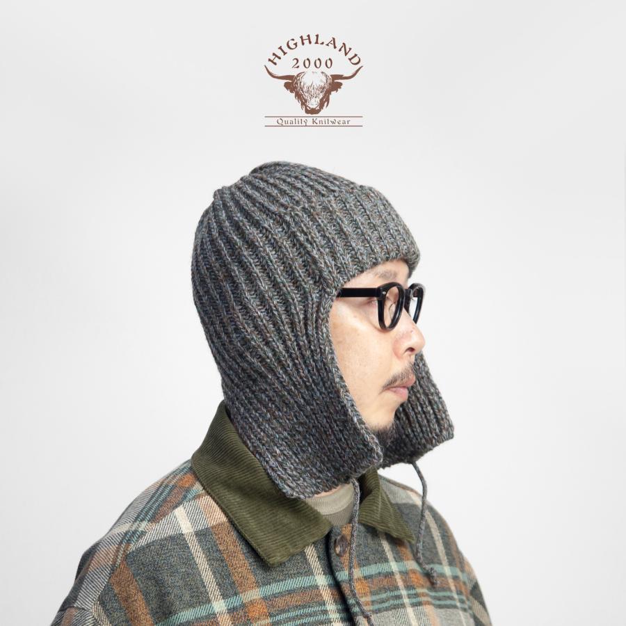 HIGHLAND 2000 ハイランド2000 2×1リブ ウール100％ フライトキャップ ニットキャップ ニット帽 メンズ レディース ...