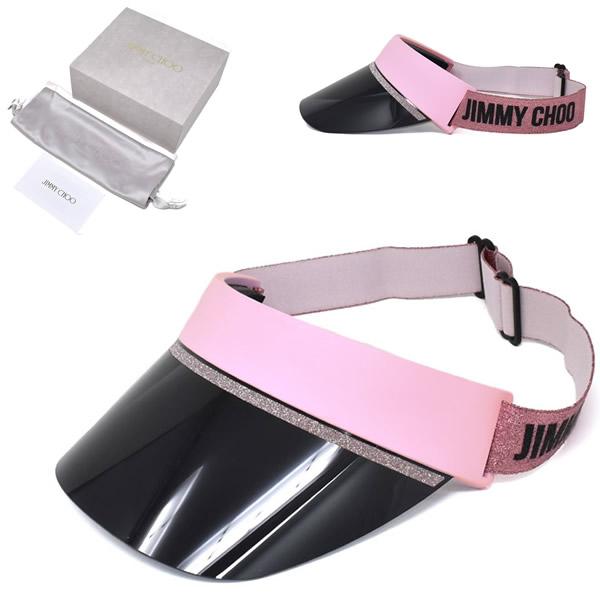 JIMMY CHOO ジミーチュウ CALIX 35J 20 サンバイザー レディース ユニセックス グレー ピンクグリッター ...