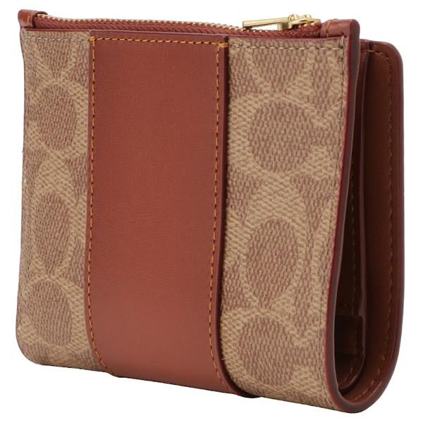 COACH コーチ 財布 二つ折り財布 折り畳み C8526 B4NQ4 シグネチャー キャンバス タン ラスト SIGNATURE ...