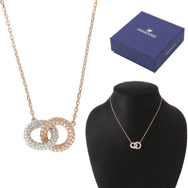 SWAROVSKI スワロフスキー ネックレス 5414999 インターロッキング サークル クリスタルパヴェ ペンダント Stone ローズ ...