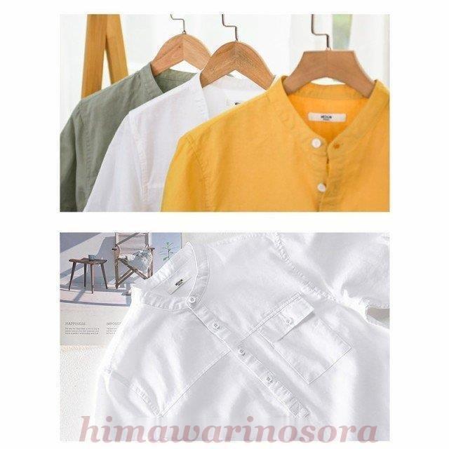 リネンシャツ メンズ 半袖 無地 ヘンリーネック ポケット付き 白シャツ カジュアル 綿麻 バンドカラー プルオーバ :sf-0605-A199:mariblack - 通販 - Yahoo ...