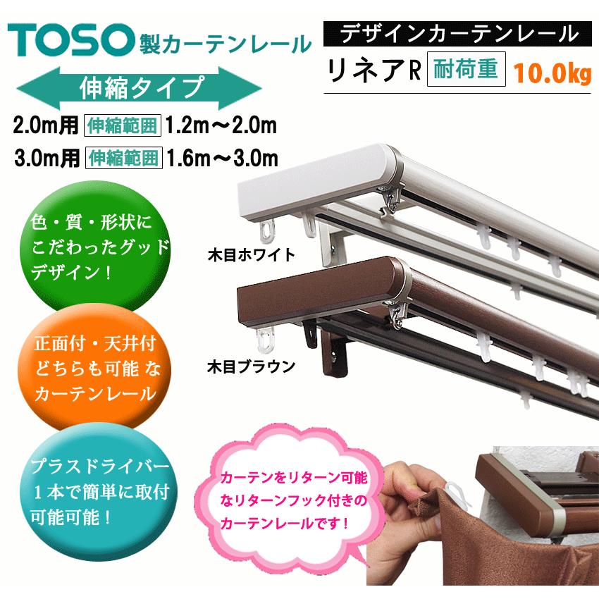 TOSO カーテンレール 2.0mダブル サイドカバー付 リネアR 伸縮 TOSO カーテンレール 2.0mダブル サイドカバー付 リネアR 伸縮