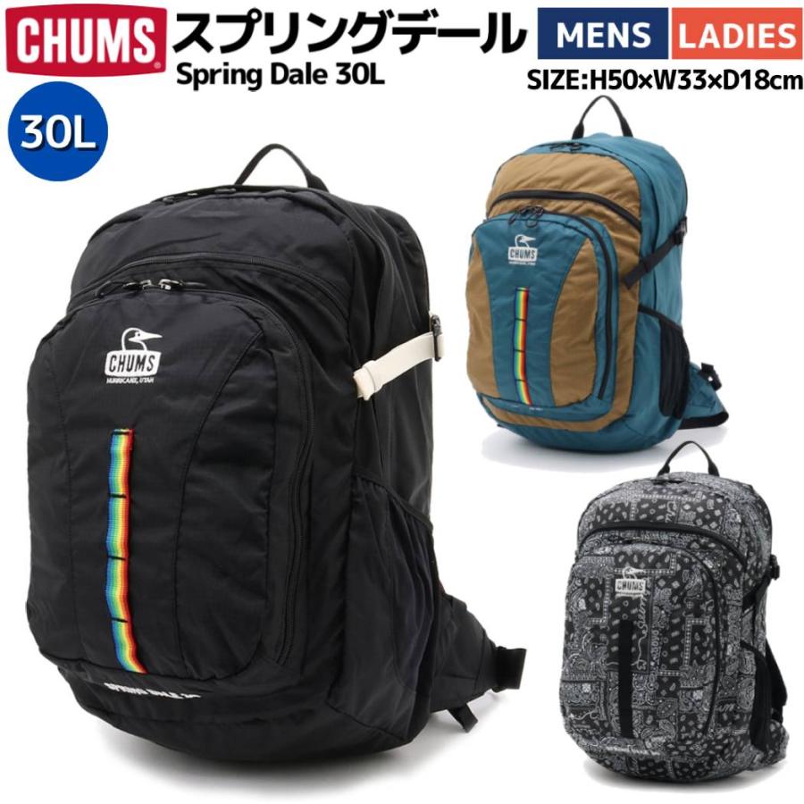 CHUMS チャムス Spring Dale 30L スプリングデール 30リットル ユニセックス カジュアル バッグ リュック バックパック デイパック CH60-2743 : スポーツ ...