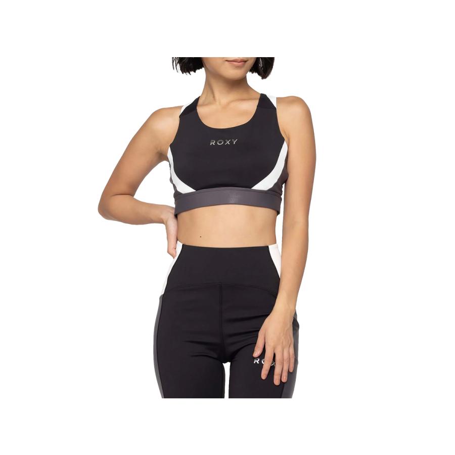 ロキシー ROXY JUMP HIGH METALLIC BRA レディース オールシーズン 水陸両用 速乾 UVカット ブラック 黒 スポーツブラ ブラトップ RBR244506-BLK ...