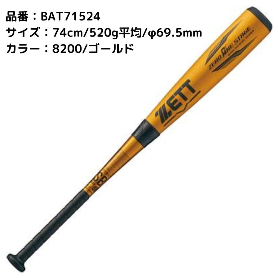ゼット ZETT ゼロワンステージ 少年軟式アルミバット ZERO ONE STAGE 野球 バット 軟式 BAT71524 BAT71526 BAT71528 BAT71530 ...