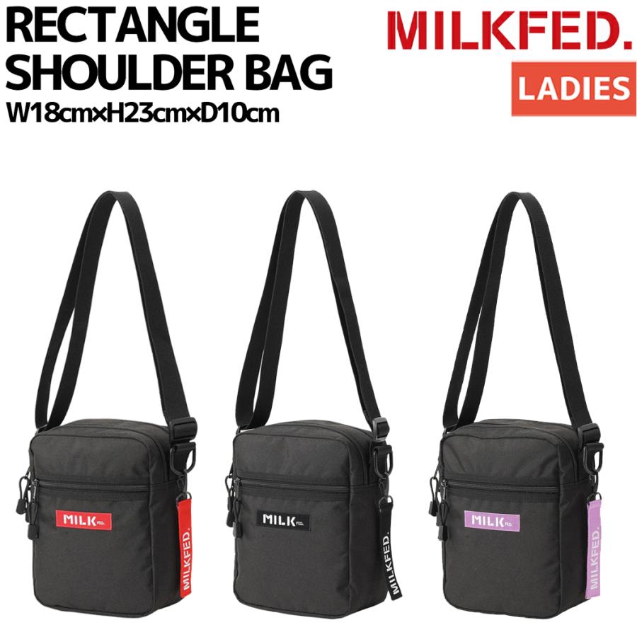 MILKFED. ミルクフェド RECTANGLE SHOULDER BAG レクタングルショルダーバッグ レディース アパレル カジュアル ブラック 通勤 通学 103222053002 ...