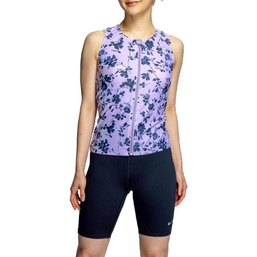 NIKE（ナイキ） 総柄ジップ付き袖なしセパレーツ レディース パープル