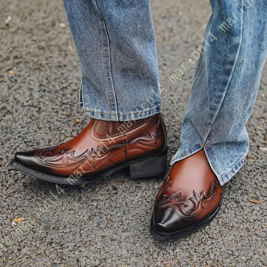 ブーツ メンズ カウボーイブーツ ウエスタンブーツ ウエスタン カントリーダンス カウボーイ エンジニアブーツ ショートブーツ 男性用 革靴 カジュアル : 0is-klo-0knw1 ...