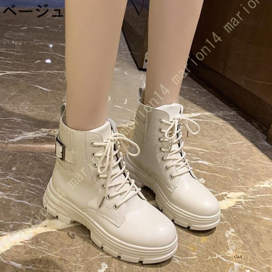 レディース ブーツ 編み上げ 厚底ブーツ レディース ウォーキングシューズ ローヒール プラットフォーム ショートブーツ レースアップ ハイカット スニーカー : 0is-klo-x56rga ...