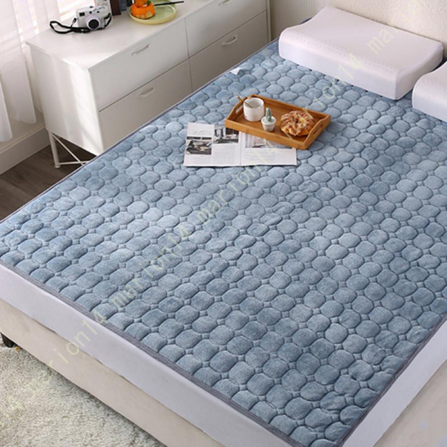 寒さ対策 敷パッド ベッドパット マットレスパッド シングル ダブル キルティング加工 ゴムバンド付き ベッドパッド パッドシーツ マイクロファイバー : 4m8-gkc-799exp ...