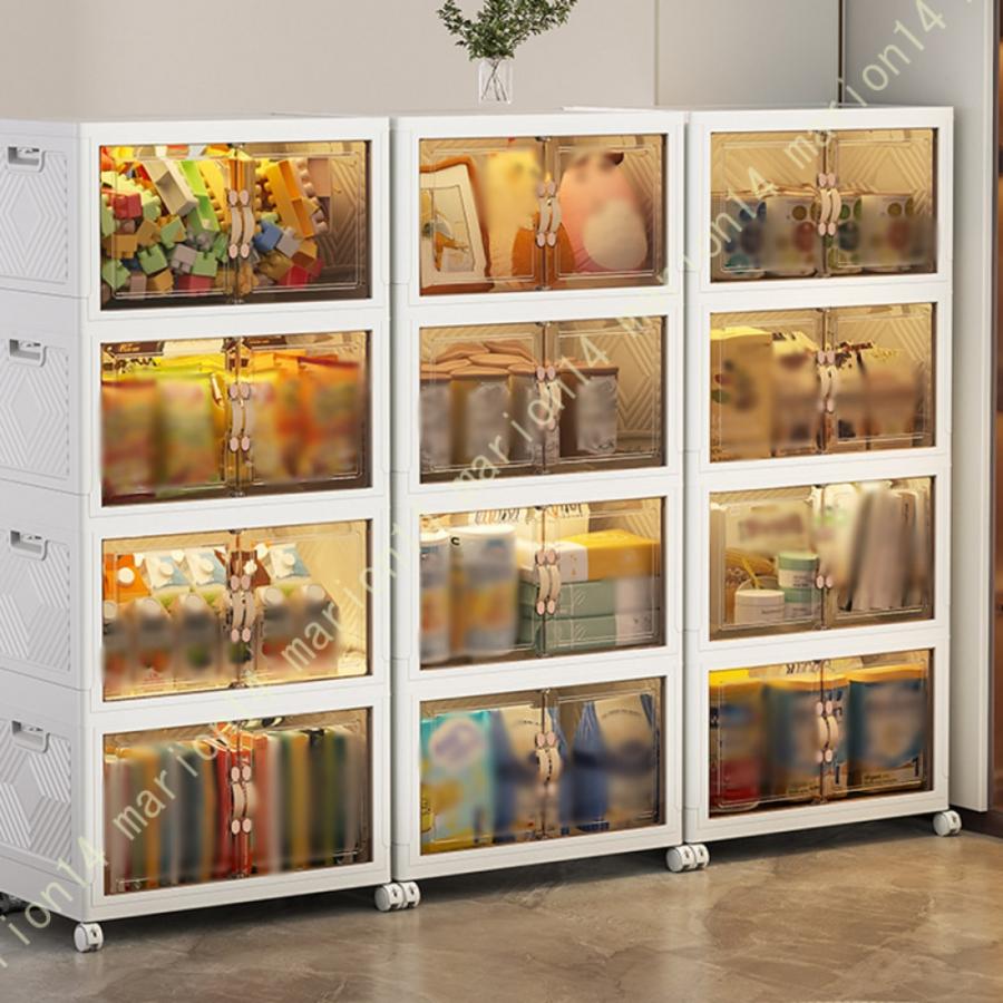 収納ボックス 折りたたみコンテナ 扉付きクリアボックス蓋付き大容量 キャスター付き 省スペース 収納箱 おしゃれ 収納ケース 無臭 透明 厚み 強い耐荷重 : nhn-r83-ouxzii ...