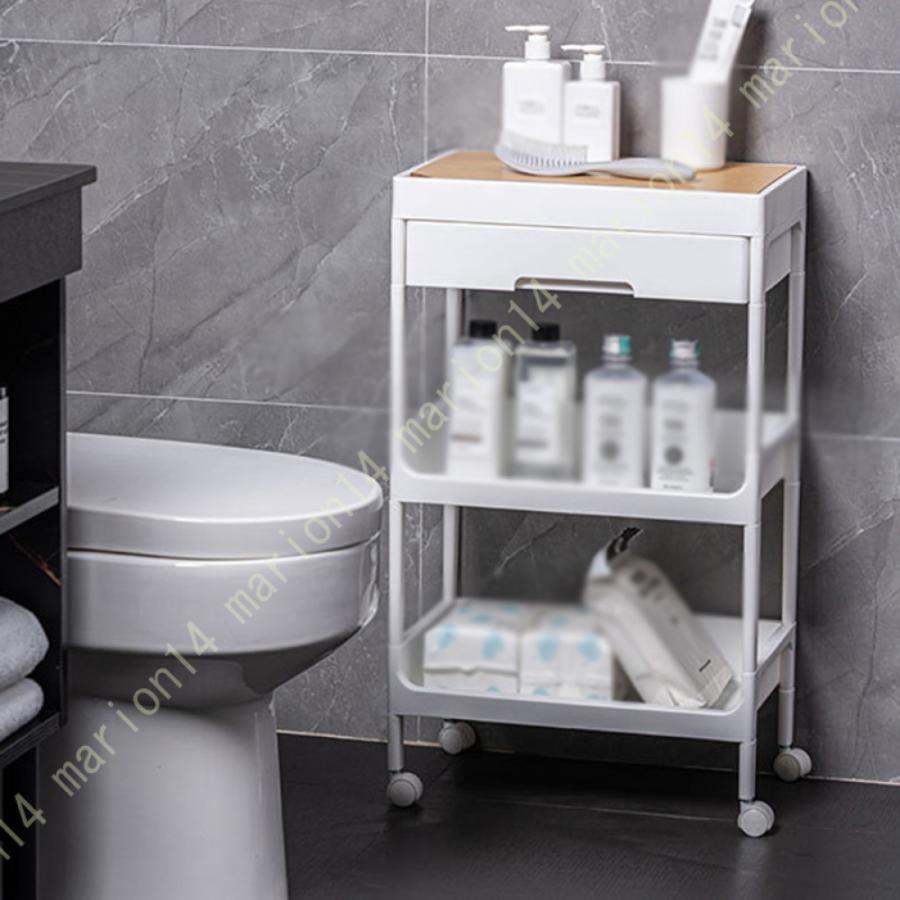 キッチンワゴン 隙間収納 収納カート スリム キャスター付き 収納ラック 組立簡単 キッチン バスルーム 洗濯室 台所 狭い場所用 浴室収納ラック 小物収納 : ohj-h4k-st28i ...