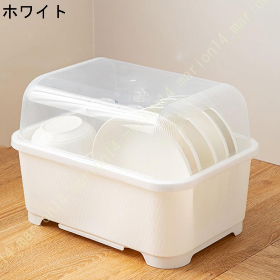 水切りかご フタ付き トレー付き 水切りラック キッチンラック 水切りラック 大容量 食器を置く 食器棚 収納ボックス 食器立て 皿立て 多機能かご : ohj-h4k-stb7b ...