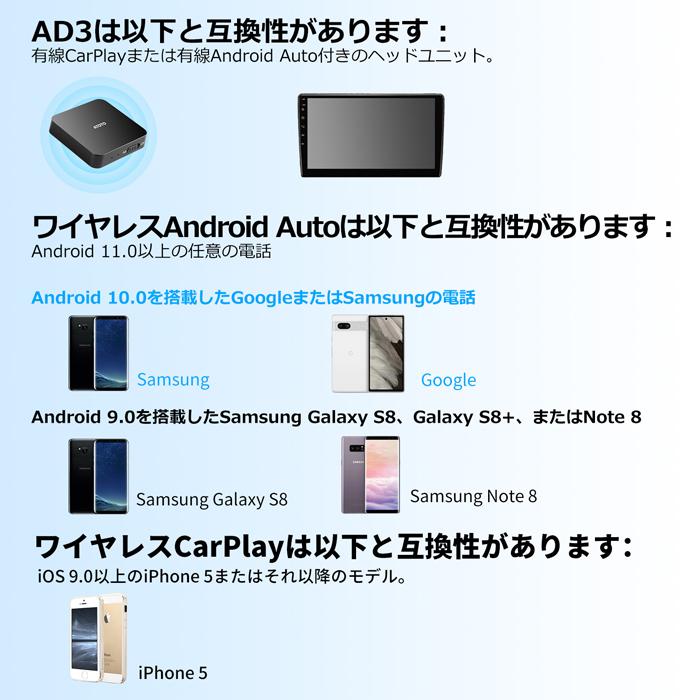 【ATOTO AD3 カーマルチメディアアダプター】 CarPlay AndroidAuto AD3WAA-BK3 : オートパーツTCTCマリオン店 - 通販 - Yahoo!ショッピング