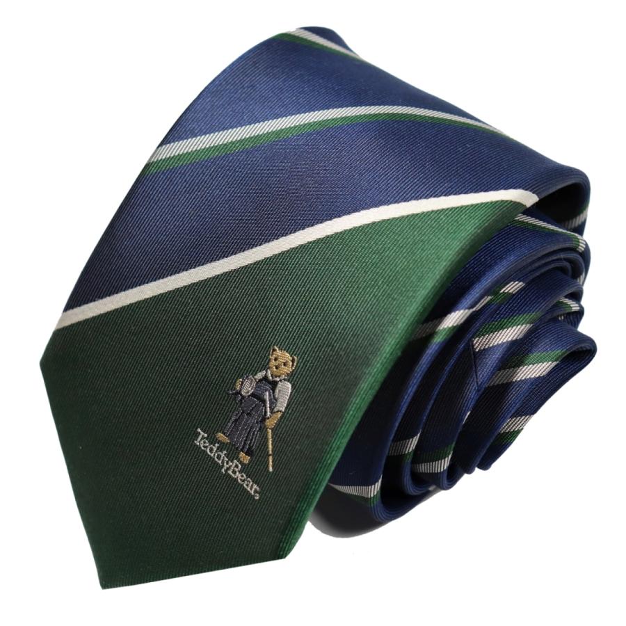 TeddyBear SPORTS BRAND ネクタイ ブランド テディベア くま キャラクター スポーツ 部活 剣道 ストライプ柄 ...