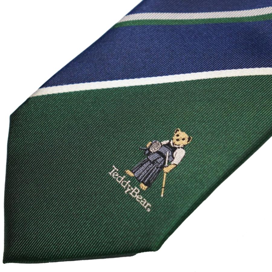 TeddyBear SPORTS BRAND ネクタイ ブランド テディベア くま キャラクター スポーツ 部活 剣道 ストライプ柄 ...