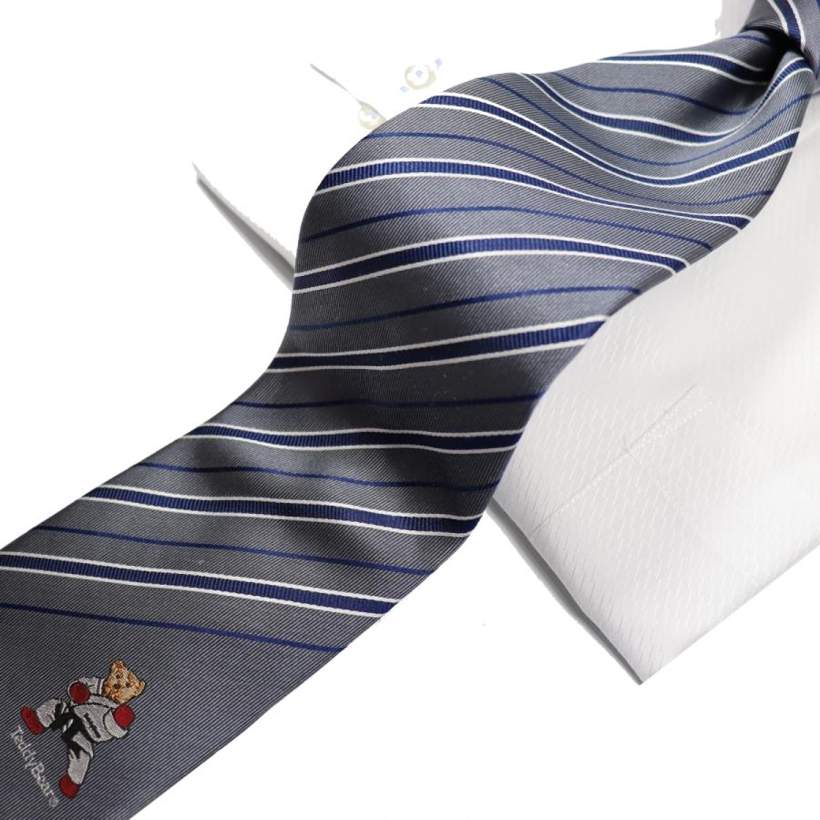 TeddyBear SPORTS BRAND ネクタイ ブランド テディベア くま キャラクター スポーツ 部活 柔道 ストライプ柄 ...