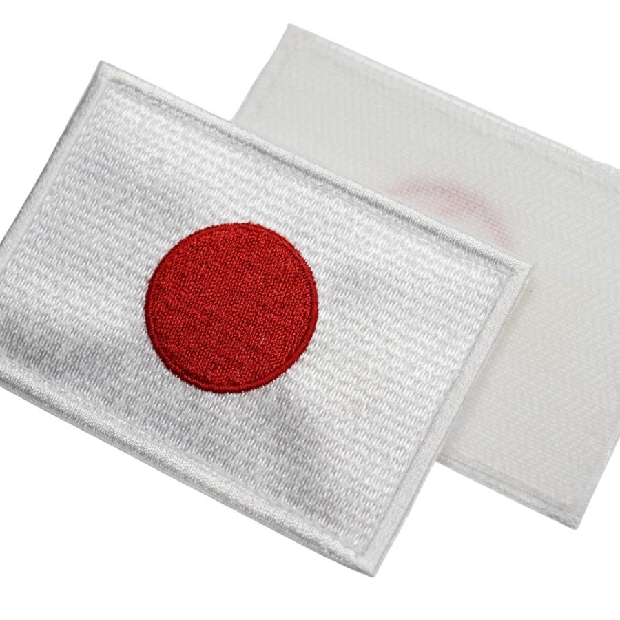 面ファスナー ホワイト オス付き WappenCook ベースボール 野球 柔道 空手 スポーツ ワッペン 日本国旗 日の丸 刺繍ワッペン M ベルクロ マジックテープ :wappen ...