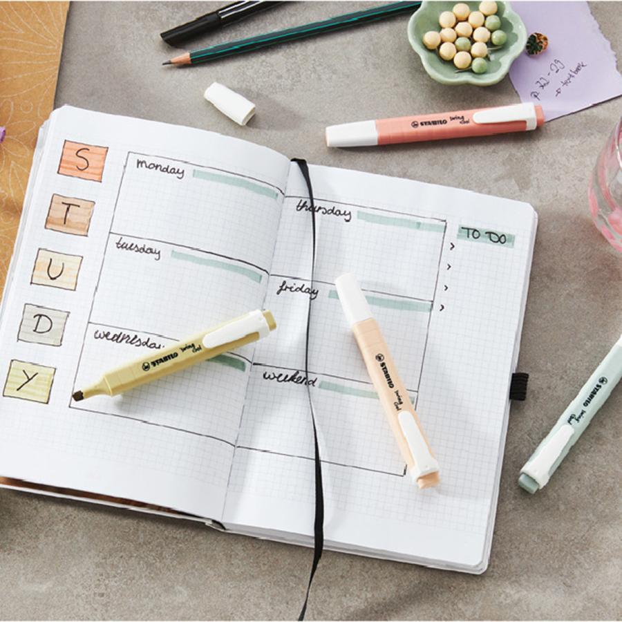 STABILO TABILO スタビロ スイングクール ネイチャーカラー 4色セット くすみカラー 蛍光ペン パステルカラー かわいい 文房具 水性インク : マークス公式ストア - 通販 ...