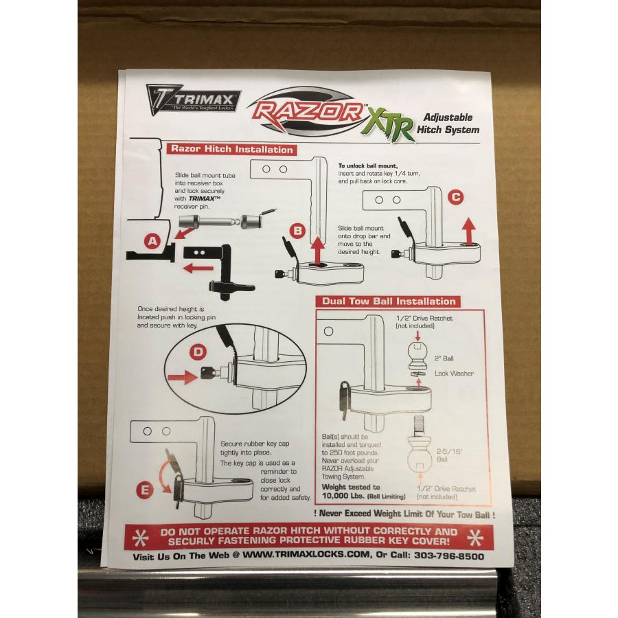 TRIMAX RAZOR XTR (8インチ) アジャスタブルヒッチボールマウント : MAROYA ジャパン - 通販 - Yahoo!ショッピング