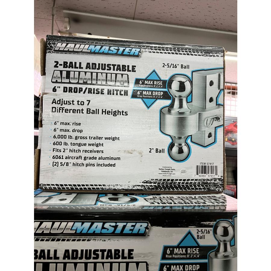 HAUL-MASTER2-Ball Adjustable Aluminum Hitch, 6 in. Drop / Rise トレーラー ...