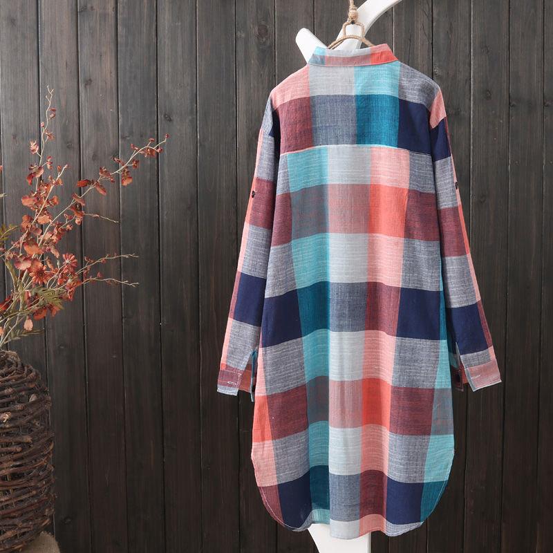 チェックシャツ シャツ ロングシャツ 羽織 ロングブラウス チェックシャツ シャツ ロングシャツ 羽織 ロングブラウス