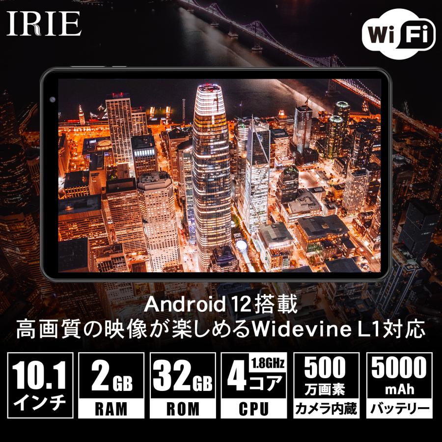 IRIE タブレットPC 10インチ 本体 新品 Android12 32GB 2GB RAM CPU4コア 10型 Wi-Fi カメラ内蔵 ...