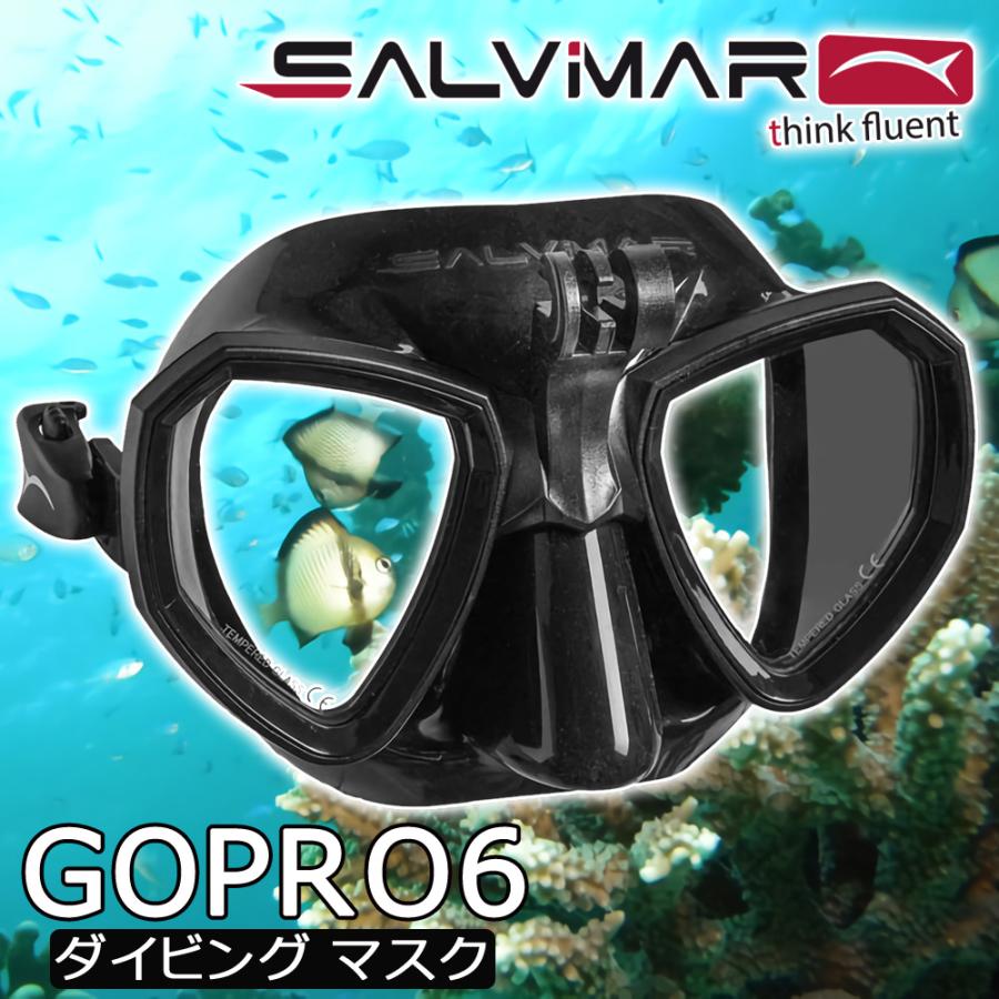 Salvimar サルビマー ダイビングマスク シュノーケル ゴーグル シュノーケリング ダイビング マスク レンズ 曇り止め GoPro マウント付き 強化ガラス TRINITY ...
