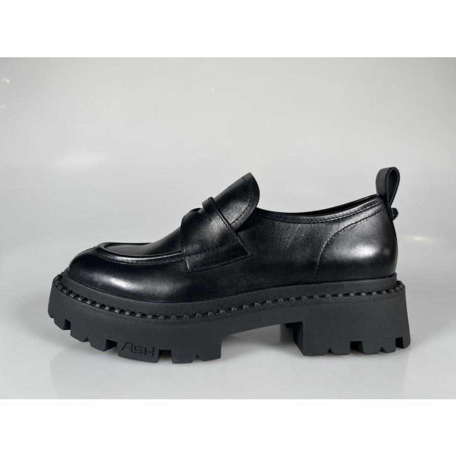 ASH アッシュ GENIAL STUD】厚底レザーローファー ブラック 靴 美脚 厚底 ヒール 4センチヒール :GENIALSTUD ...