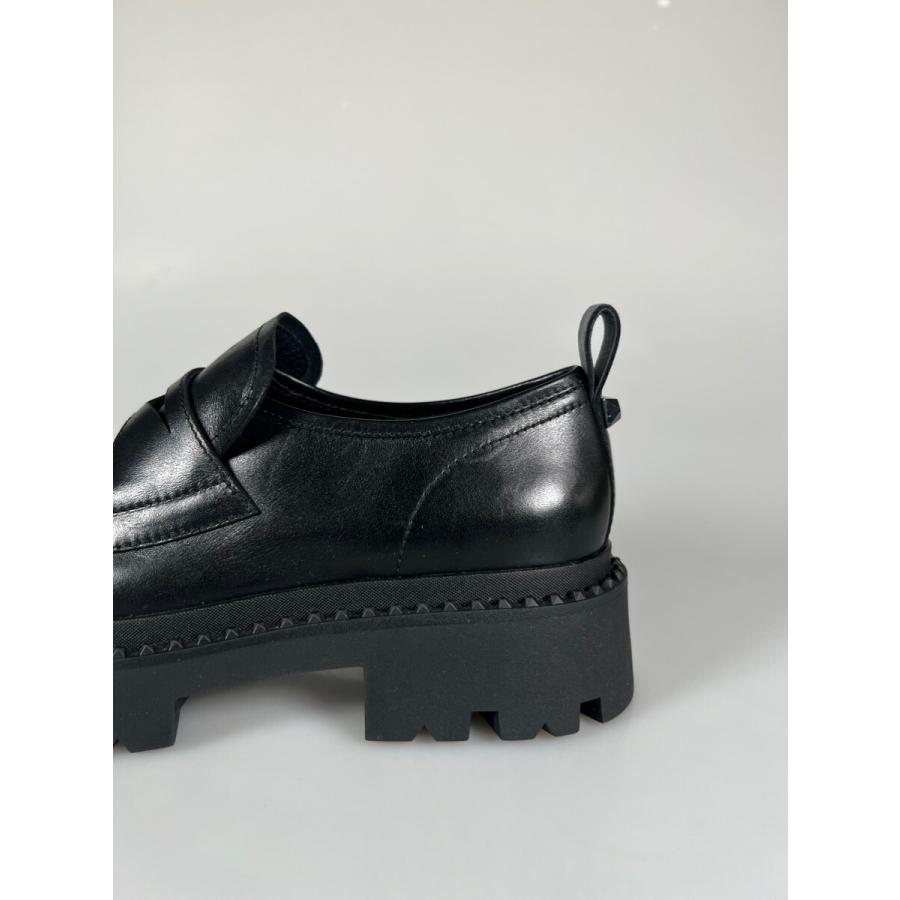 ASH（アッシュ） GENIAL STUD】厚底レザーローファー ブラック 靴 美脚 厚底 ヒール 4センチヒール スニーファー ...