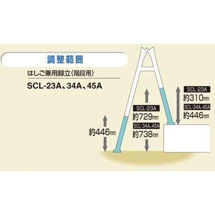 【一部送料無料】【代引き不可】ピカコーポレーション SCL-34A アルミ合金製四脚アジャスト式脚立かるノビ（伸縮脚兼用脚立・階段用） : 丸久金物 - 通販 - Yahoo!ショッピング