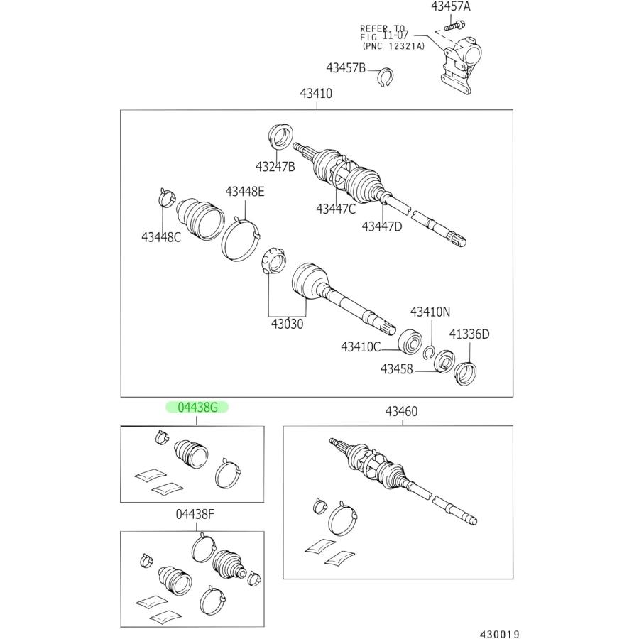 ピクシス TOYOTA (トヨタ) 純正部品 BOOT KIT FR DRIVE SHAFT INBOARD JOINTF.Dシャフトブーツ ...