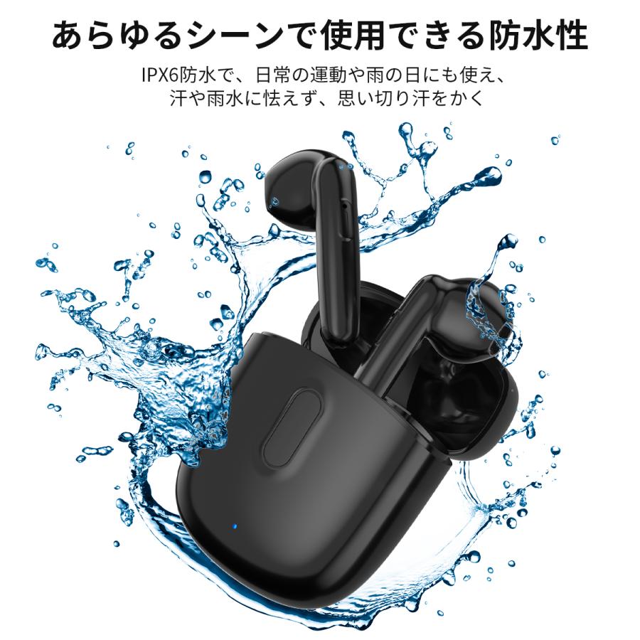 WAPIK ワイヤレスイヤホン Bluetooth 5.4 ワイヤレスヘッドセット インナーイヤー型 ブルートゥースイヤホン ENCノイズキャンセリング HIFI高音質 超軽量 ...